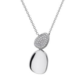 Firetti Damen Kette mit Anh&auml;nger &raquo;Schmuck Geschenk Silber 925 Halsschmuck Halskette Pl&auml;ttchen&laquo; mit Zirkonia (synth.) silber Silber 925 (Sterlingsilber