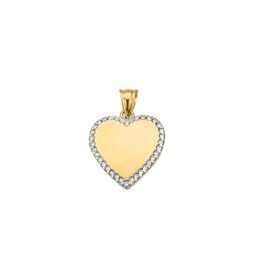 Firetti Damen Kettenanh&auml;nger &raquo;Schmuck Geschenk Gold 333 Halsschmuck Anh&auml;nger Herz bicolor&laquo; mit Zirkonia (synth.) gold Gelbgold 333, 1,25 g