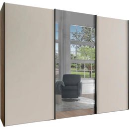Wiemann Schwebet&uuml;renschrank &raquo;Monaco&laquo; hochwertige Beschl&auml;ge braun Holzwerkstoff, Kristallglas Bianco-Eiche-Nachbildung, B/H/T: 295,2cm x 236cm x 67cm, 