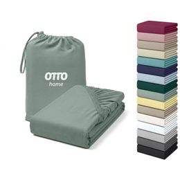 OTTO home Spannbettlaken &raquo;Cremona, Basic & Premium Qualit&auml;t mit Elasthan&laquo; Bettlaken f&uuml;r Matratzen von 20-25 cm H&ouml;he, 96% Baumwolle & 4% Elasthan gr&uuml;n 