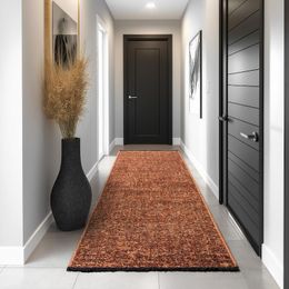 Ayyildiz Teppiche Teppich &raquo;SPACE 1900, auch als L&auml;ufer&laquo; rechteckig 7 mm H&ouml;he L&auml;ufer, Kurzflor, Boho, Vintage, Wohnzimmer rosa Chenille B : 80cm 1 Stk., 7mm, L: 250cm