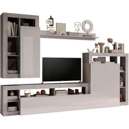 Home Affaire Wohnwand &raquo;Hamburg, Breite 290 cm, modernes Wohnzimmer-Set mit dekorativem Rahmen&laquo; 4 Stk. tlg. wei&szlig; B/H/T: 290cmcm x 210cmcm x 42cmcm