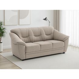Sit & More sit&more 3-Sitzer &raquo;Savona, B. 198cm, Federkern, opt. mit Schlaffunktion, Sitzh. 46cm&laquo; Liegefl&auml;che 190x137cm, viele . Stoff- und Ledervarianten beige B