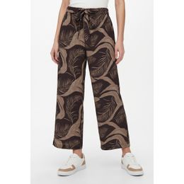 Only CARMAKOMA Damen Culotte "CARVILMA LIFE CULOTTE PANT AOP"shopping bag aop:upscaled palm aop, Gr. 48, bedruckt, Web, Obermaterial: 100% Viskose,