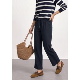 Street One Damen Stoffhose, blau, Gr. 46, unifarben, Web, Obermaterial: 66% Baumwolle, 30% Polyester, 4% Elasthan, Hosen, Sommerhose mit