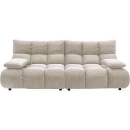 Home Affaire 3-Sitzer &raquo;Cozy Bubble, mit klappbaren Armlehnen, Breite 220cm&laquo; mit eleganter Steppung, Rundumbezug & weicher Polsterung beige B/H/T: 