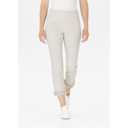 Stehmann Damen 3/4-Hose "Waterford-640", beige, Gr. 46, unifarben, Web, Obermaterial: 65% Baumwolle, 31% Polyamid, 4% Elasthan, Hosen, 3/4-L&ouml;&auml;nge mit