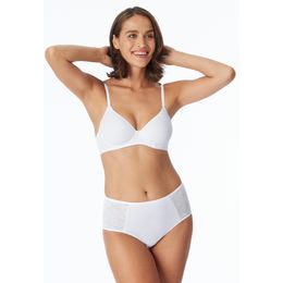 Schiesser Damen Midislip "Air", Gr. 48, wei&szlig;, Microfaser, Obermaterial: 85% Polyamid, 15% Elasthan, unifarben, Unterhosen, mit transparenten