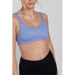 Dorina Damen Sport-BH "FLEX", Gr. 95, blau, Obermaterial: 75% Polyamid, 15% Polyester, 10% Elasthan, BHs, mit atmungsaktiven Mesh-Tr&auml;gern