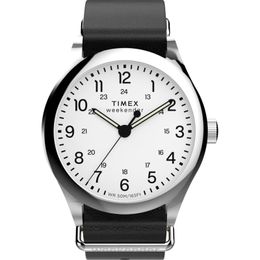 Timex Herren Quarzuhr &raquo;WEEKENDER NEW ENGLAND&laquo; Armbanduhr, Herrenuhr, Lederarmband, Leuchtzeiger, analog schwarz Einheitsgr&ouml;&szlig;e