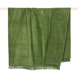 Pad Wohndecke &raquo;SYDNEY1&laquo; Bestseller mit Fransen-Design und gro&szlig;er Farbvielfalt gr&uuml;n Mischgewebe B/L: 150cm x 200cm