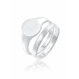 Kuzzoi Ring 925 Sterling Silber Siegelring, Ring Set in Silber | Gr.: 54
