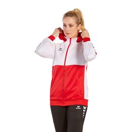 Erima Damen Six Wings Trainingsjacke mit Kapuze in rot/weiss | Gr.: 36