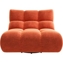 Home Affaire 1,5-Sitzer &raquo;Cozy Bubble, 360&deg; drehbarer Sessel, Breite 107 cm&laquo; mit eleganter Steppung, Rundumbezug & weicher Polsterung orange 100% 