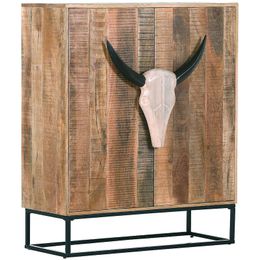 GUTMANN FACTORY Kommode beige Massivholz B/H/T: 100cm x 120cm x 50cm, Mango, 2 Stk.
