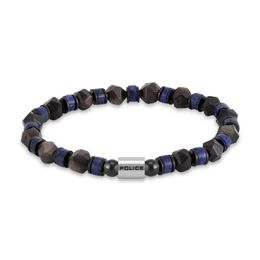 Police Herren Armband &raquo;Rockcore&laquo; mit Achat oder mit Achat und Lapislazuli 21,5cm, Edelstahl