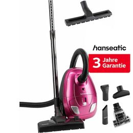 Hanseatic Bodenstaubsauger &raquo;Turbo D&uuml;se, Parkettd&uuml;se, Staubbeutel Wechselanzeige&laquo; 700 W mit Beutel inkl. 3 Jahre Herstellergarantie pink Einheitsgr&ouml;&szlig;e 