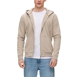 QS Herren Kapuzensweatshirt, beige, Gr. L, unifarben, Sweatware, Obermaterial: 60% Baumwolle, 40% Polyester, Sweatshirts, mit Kapuze
