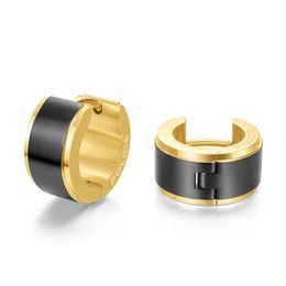 Police Damen Paar Creolen &raquo;Edge&laquo; gold 13mm, Edelstahl