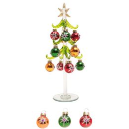 Weihnachtskugelst&auml;nder &raquo;Home Decor Glasbaum gr&uuml;n mit Glasornamenten mehrfarbig 25cm&laquo; Dekoriert mit Liebe zum Detail bunt Glas 26cm