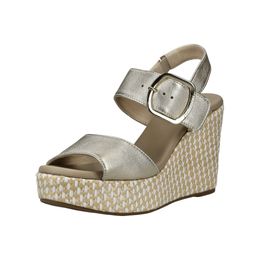Nero Giardini Damen Keilsandalette "Nero Giardini Sandalen Leder", Gr. 36, silber, Leder, Schuhe