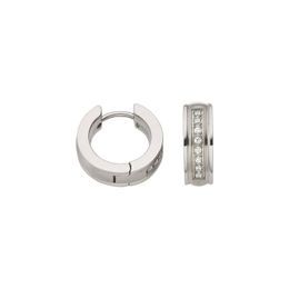 Firetti Damen Paar Creolen &raquo;Schmuck Geschenk Titan Ohrschmuck Ohrringe&laquo; mit Zirkonia (synth.) silber 14,5mm, Titan