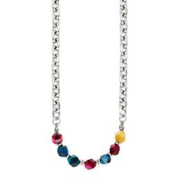 Aniston Jewelry & Watches Damen Aniston JEWELRY & WATCHES Edelstahlkette &raquo;mit bunten Steinen&laquo; mit Naturstein bunt Edelstahl, L: 57 B: 6,8mm