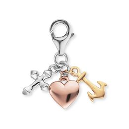 Engelsrufer Damen Charm-Einh&auml;nger &raquo;GLAUBE LIEBE UND HOFFNUNG TRICOLOR&laquo; rosa Einheitsgr&ouml;&szlig;e