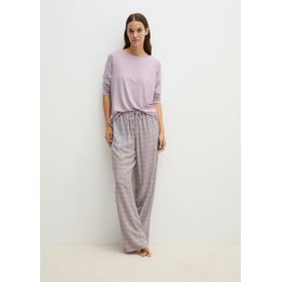Marc O'Polo MARC O'POLO Damen Pyjamaoberteil, Gr. XS, lila, Jersey, Obermaterial: 92% Modal, 8% Elasthan, Shirts