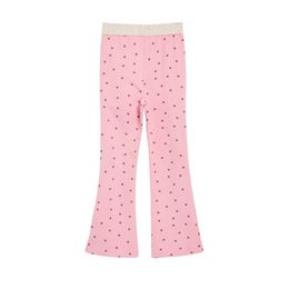 s.Oliver JUNIOR M&auml;dchen Leggings, rosa, Gr. 134, bedruckt, gepunktet, Web, Obermaterial: 95% Baumwolle, 5% Elasthan, Hosen, Sommer-Leggins mit