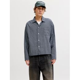 Jack & Jones JACK & JONES Herren Langarmhemd "JORAUSTIN CLEAN CHECK SHIRT LS SN", schwarz-wei&szlig;, Gr. M, kariert, Web, Obermaterial: 100% Baumwolle, Hemden