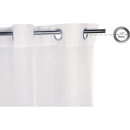 Bruno Banani Gardine &raquo;Lazlo&laquo; &Ouml;sen 1 Stk. tlg. Leinenoptik mit Leinen, Streifen, pflegeleicht, Wohn -und Schlafzimmer wei&szlig; Polyester 225cm, &Ouml;sen, 135cm