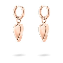 Liebeskind Berlin Damen Paar Creolen &raquo;mit abnehmbaren Herz-Einh&auml;ngern, Metal Heart&laquo; rosa Edelstahl
