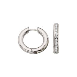Firetti Damen Paar Creolen &raquo;Schmuck Geschenk Titan Ohrschmuck Ohrringe&laquo; mit Zirkonia (synth.) 19,5mm, Titan