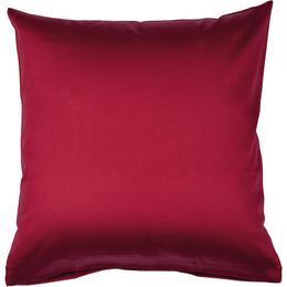 Janine Kissenbezug &raquo;Colors Mako Satin&laquo; mit Rei&szlig;verschluss, uni Kissenh&uuml;lle, feinf&auml;dig, 100% Baumwolle rot Mako-Satin, Mako-Satin B/L: 80cm x 80cm, 1 Stk., 