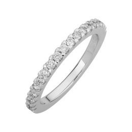 LYOMI Damen Fingerring "585/- Wei&szlig;gold 19 synth. Diam. 0,48 ct.", 058 (18,5), 0,48 VS = sehr kleine Einschl&uuml;sse, Gold, silber, Gold, Fingerringe