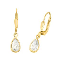 Amor Damen Paar Ohrh&auml;nger &raquo;, 2028397&laquo; mit Zirkonia (synth.) gold Gelbgold 375