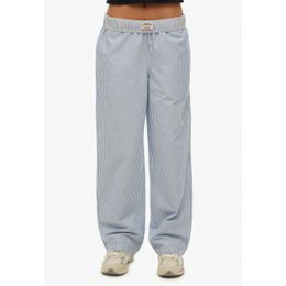 Superdry Damen Cargohose "COTTON STRIPE ELASTIC TROUSER", blau, Gr. XS, gestreift, Jersey, Obermaterial: 100% Baumwolle, Hosen, aus Baumwolle und