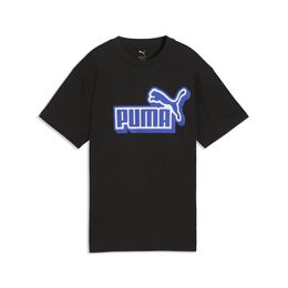 Puma Kinder T-Shirt "Essentials Logo Lab Relaxed Graphic T-Shirt Jungen", schwarz, Gr. 128, Obermaterial: 100% Baumwolle. Rippe: 80% Baumwolle, 20%