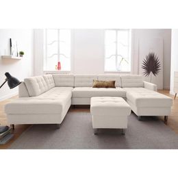 Sit & More sit&more Wohnlandschaft &raquo;Picasso U-Form&laquo; wahlweise mit Schlaffunktion und Bettkasten beige Luxus-Microfaser ALTARA NUBUCK (100% Polyester) / Struktur 