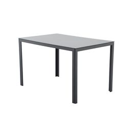 Gartentisch Stahl/Glas grau 90 x 50 x 75 cm