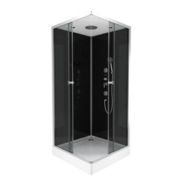Aurlane Komplettdusche 'Club Square' mit Schiebet&uuml;r silber 90 x 90 x 215 cm
