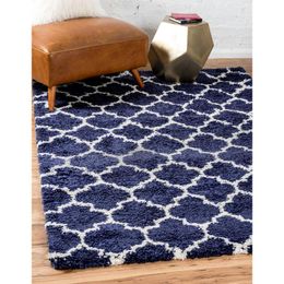 MyFlair Hochflor-Teppich &raquo;Temara Shag, LAGERR&Auml;UMUNG&laquo; rechteckig 51 mm H&ouml;he gewebt, weich & kuschelig, ideal im Wohnzimmer & Schlafzimmer blau Polypropylen (PP