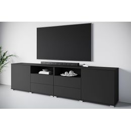 Lowboard OTTO HOME, B:240cm H:62cm T:34,5cmgraphit schwarz matt, Holzwerkstoff, Wohnzimmer, Sideboards, "Kenia, TV-Schrank, 240 cm breit, mit 2 T&uuml;ren