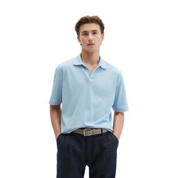 Marc O'Polo MARC O'POLO Herren Poloshirt "aus Baumwoll-Leinen-Mix"dusted blau, Gr. XXXL, unifarben, Obermaterial: 80% Baumwolle, 20% Leinen, Shirts