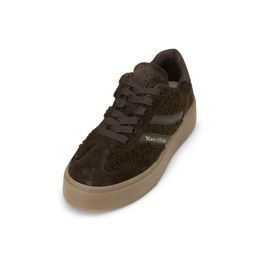 Marc O'Polo MARC O'POLO Damen Sneaker "aus ge&ouml;ltem Veloursleder und Kunstfell", Gr. 40burnt coffee, Obermaterial: 100% Polyester, unifarben, Schuhe