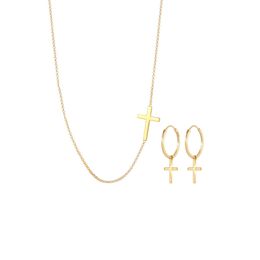 Elli Schmuckset Kreuz Damen Gr&ouml;&szlig;e One Size gold
