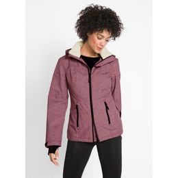 bonprix wasserdichte Outdoor-Funktions-Jacke mit Teddyfleece, rot, Gr.42, Attraktive Regenjacke mit Rei&szlig;verschlusstaschen, aus Fleece