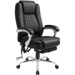 CLP B&uuml;rostuhl ergonomisch mit Massagefunktion Rubia, Schreibtischstuhl mit Heizfunktion und Fu&szlig;ablage, Drehstuhl h&ouml;henverstellbar bis 150 kg