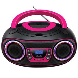 Denver TDB-212 tragbarer CD-Player mit DAB+/FM-Radio und Bluetooth, pink
